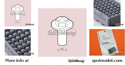 Scalecars.Online SCO-R058: Fasteners 1/24 scale - Hexagonal bolts V.6 ...