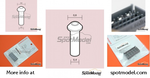 Scalecars.Online SCO-R060: Rivets 1/24 scale - Rivets 0.6 mm (cone head ...