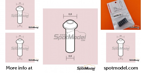 Scalecars.Online SCO-R062: Rivets 1/24 scale - Rivets 0.8 mm (cone head ...