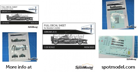 Stone Models A026/2023: Marking / livery 1/20 scale - Arrows A19 ...