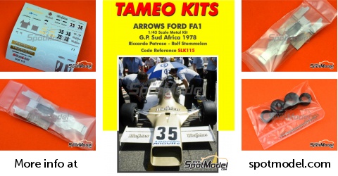 Tameo Kits SLK115: Car scale model kit 1/43 scale - Arrows Ford FA1 ...