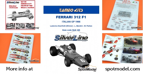 Tameo Kits SLK136: Car scale model kit 1/43 scale - Ferrari 312 F1 ...