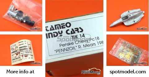 Tameo Kits TIK014: Car scale model kit 1/43 scale - Penske Chevy PC18 ...