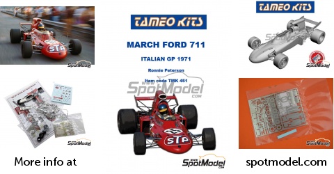 Tameo Kits TMK451: Car scale model kit 1/43 scale - March Ford 711 ...