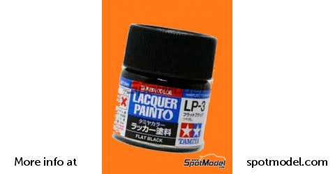 Tamiya 82103: Lacquer paint Flat black LP-3 1 x 10ml (ref. LP-3 ...