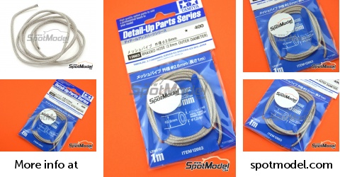 Tamiya 12663: Pipe - Braided Hose 2.6mm Outer Dia (ref. TAM12663 ...