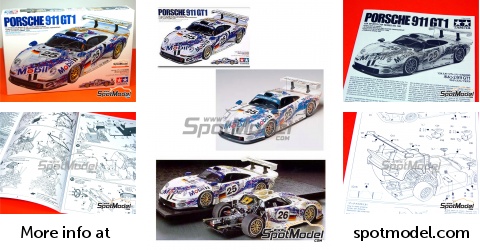Tamiya 24186: Car scale model kit 1/24 scale - Porsche 911 GT1 Porsche ...