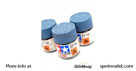 Tamiya 81718: Acrylic paint Medium Blue XF-18 1 x 10ml (ref. XF-18 ...