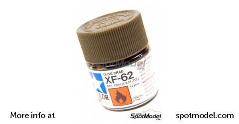 Tamiya 81762: Acrylic paint Olive Drab XF-62 1 x 10ml (ref. XF-62 ...