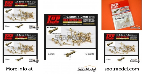 Top Studio TD23232: Nuts - Hex head screw 0.9 mm - Brass - 10 units ...