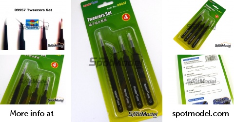 Trumpeter 09957: Hobby tool Tweezers set (ref. 09957) | SpotModel