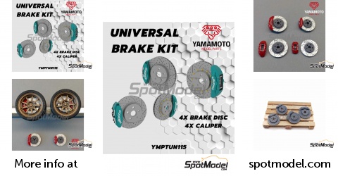 Yamamoto Model Parts YMPTUN115: Brakes 1/24 scale - Universal brakes ...