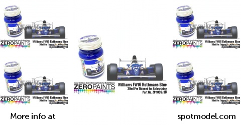 Zero Paints ZP-1039/30: Paint for airbrush Williams Rothmans FW16 Blue ...