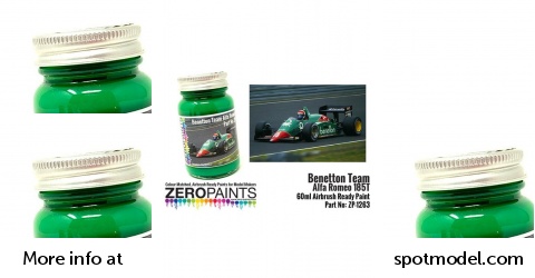 Zero Paints ZP-1263: Paint for airbrush Benetton Team Alfa Romeo 185T ...