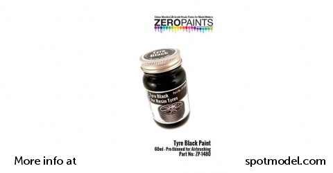 Zero Paints ZP-1480: Paint for airbrush Tyre black 1 x 60ml for ...