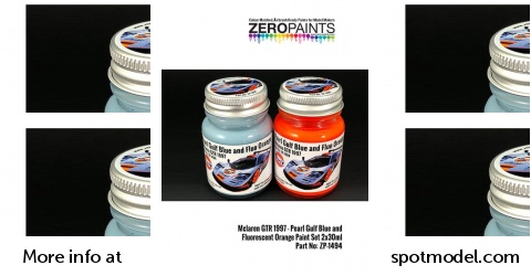 Zero Paints ZP-1494: Paints set for airbrush 1997 Gulf liveried McLaren ...
