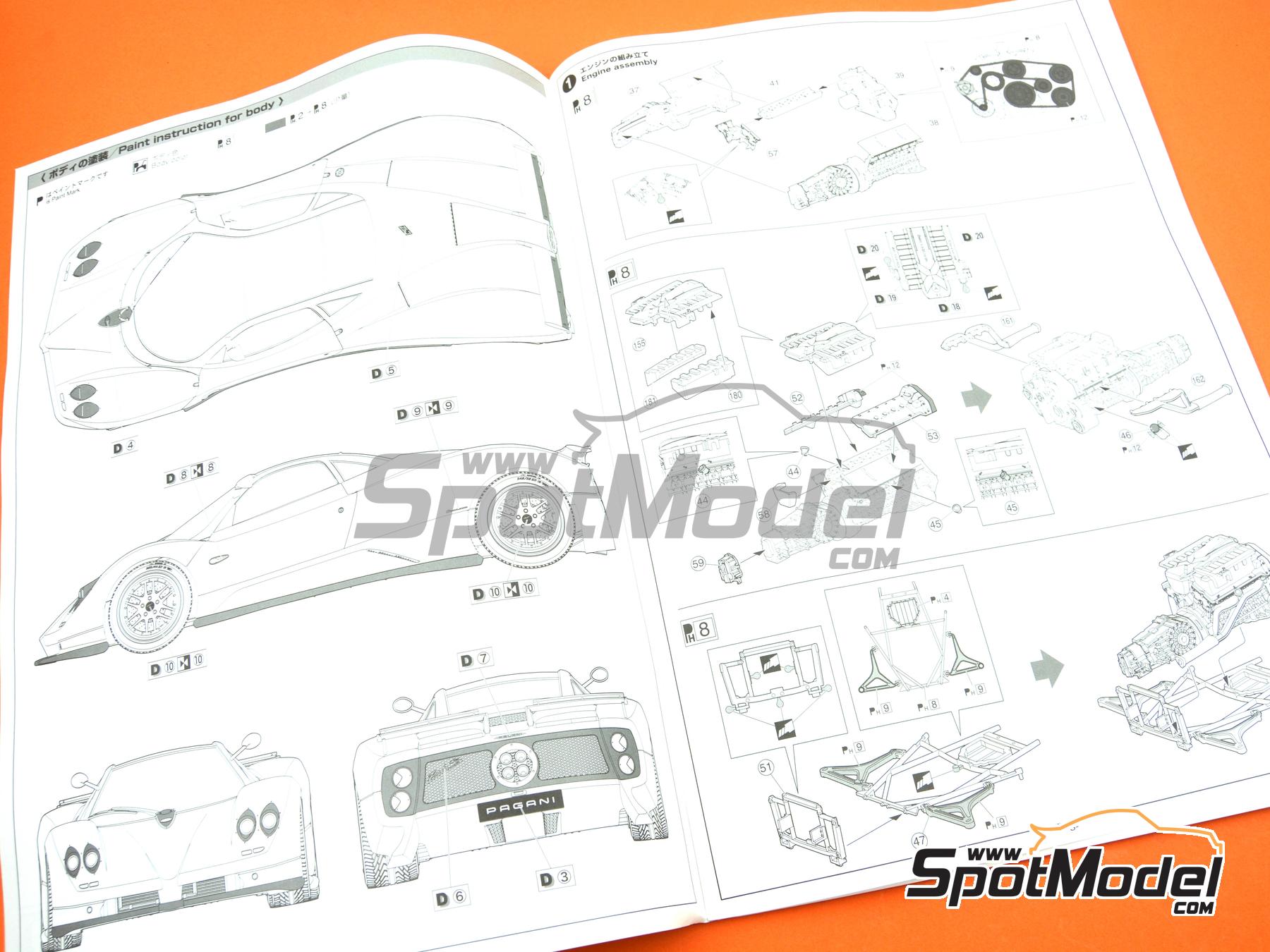 Aoshima 056028: Car scale model kit 1/24 scale - Pagani Zonda C12S (ref ...