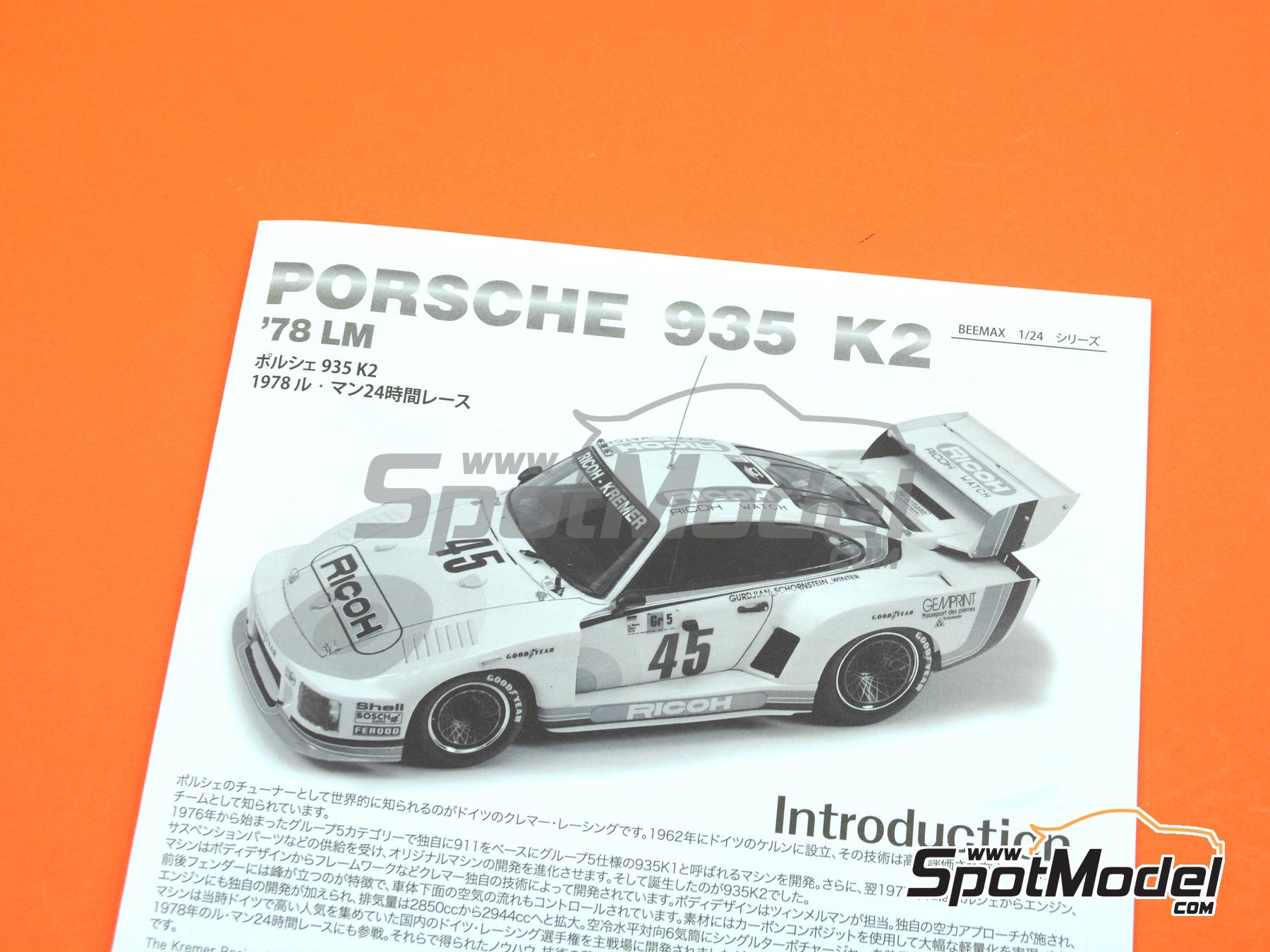 Beemax Model Kits BX24025: Car scale model kit 1/24 scale - Porsche 935 ...