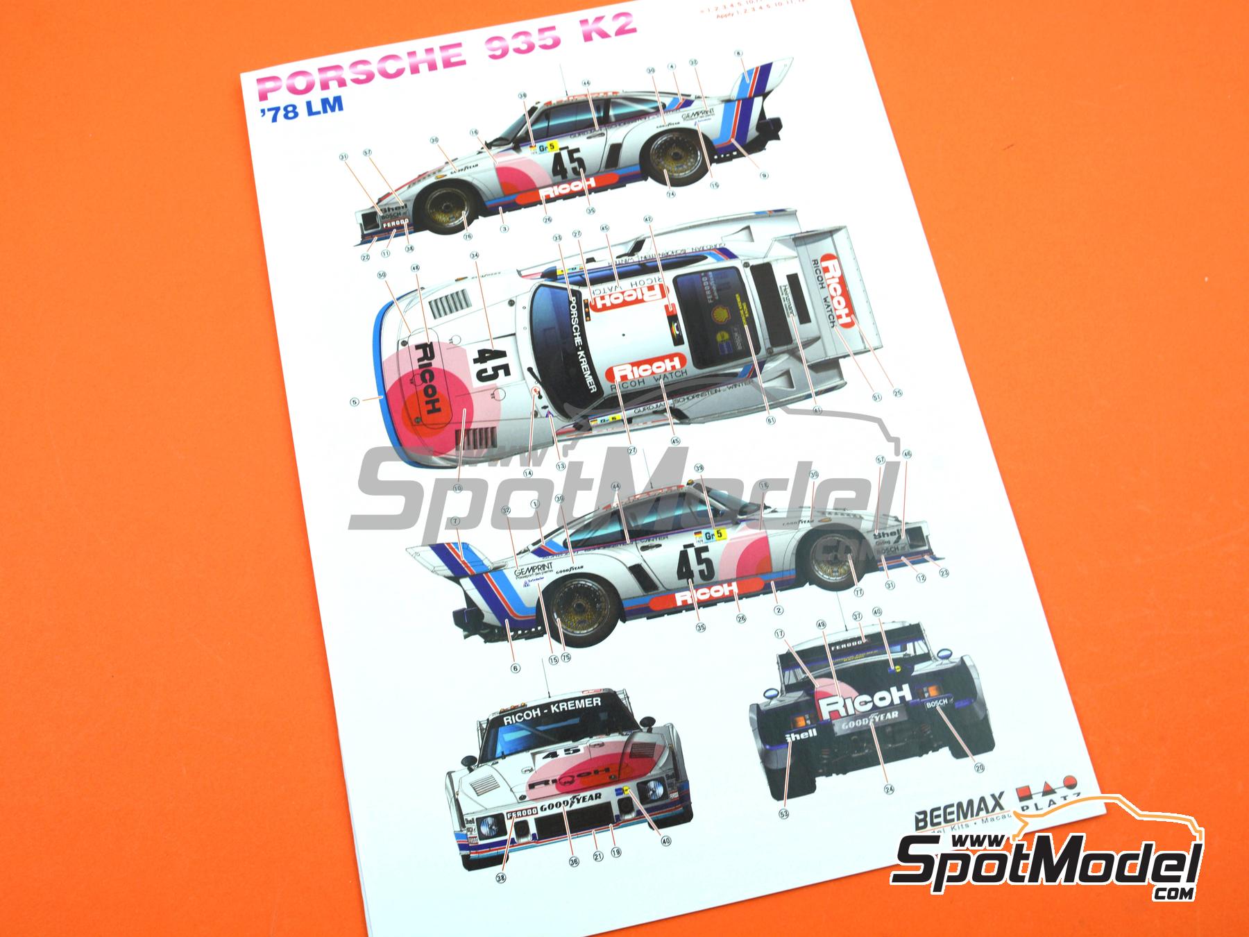 Beemax Model Kits BX24025: Car scale model kit 1/24 scale - Porsche 935 ...