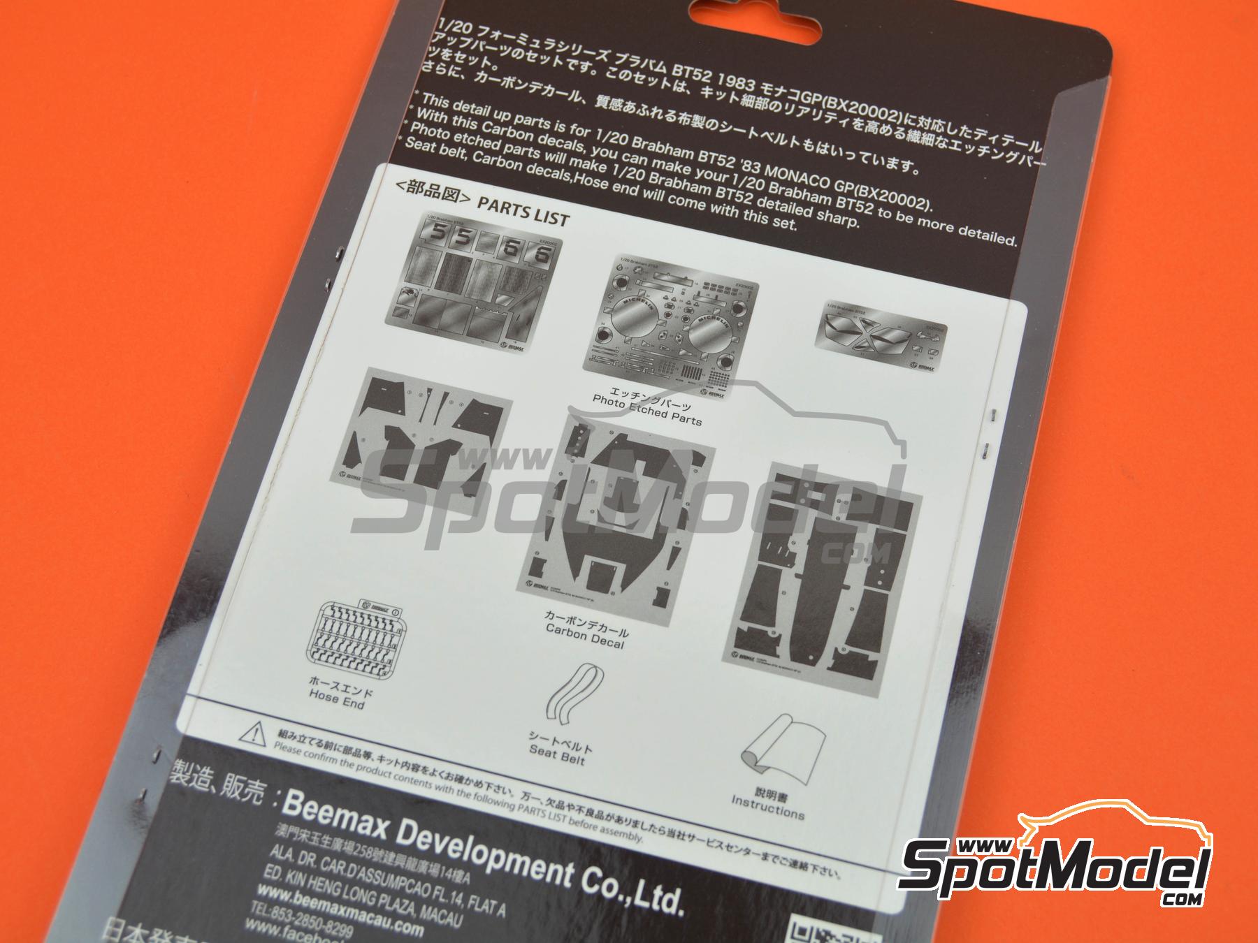 Beemax Model Kits EX20002: Detail up set 1/20 scale - Brabham BMW BT52b ...