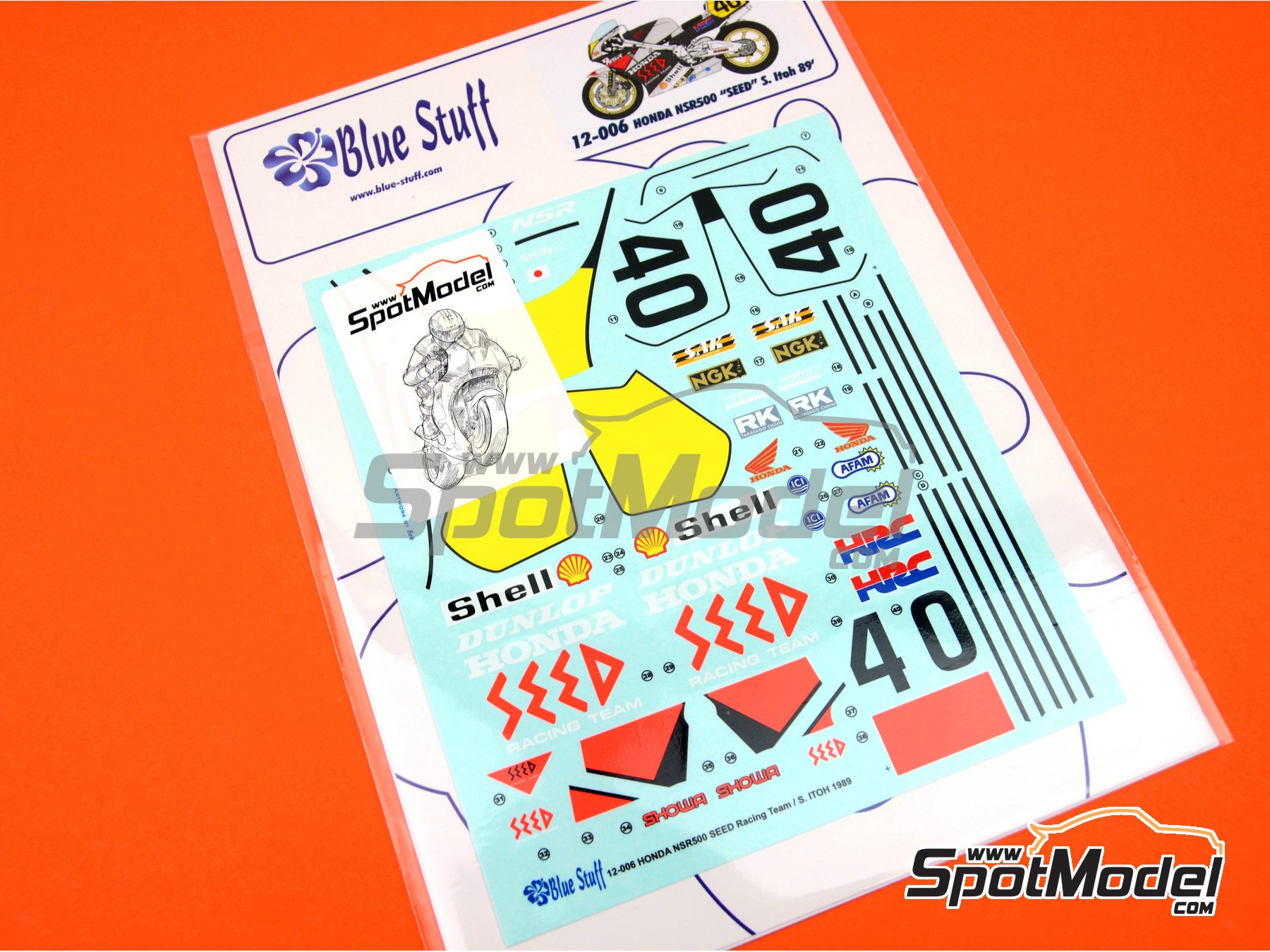 Blue Stuff 12-006: Marking / livery 1/12 scale - Honda NSR500 Seed ...