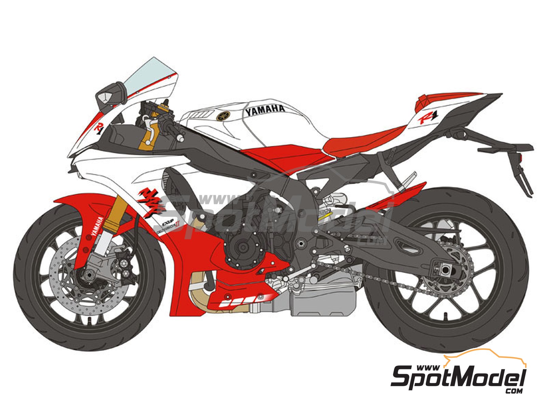 Blue Stuff 12-014: Marking / livery 1/12 scale - Yamaha YZF-R1 20th ...