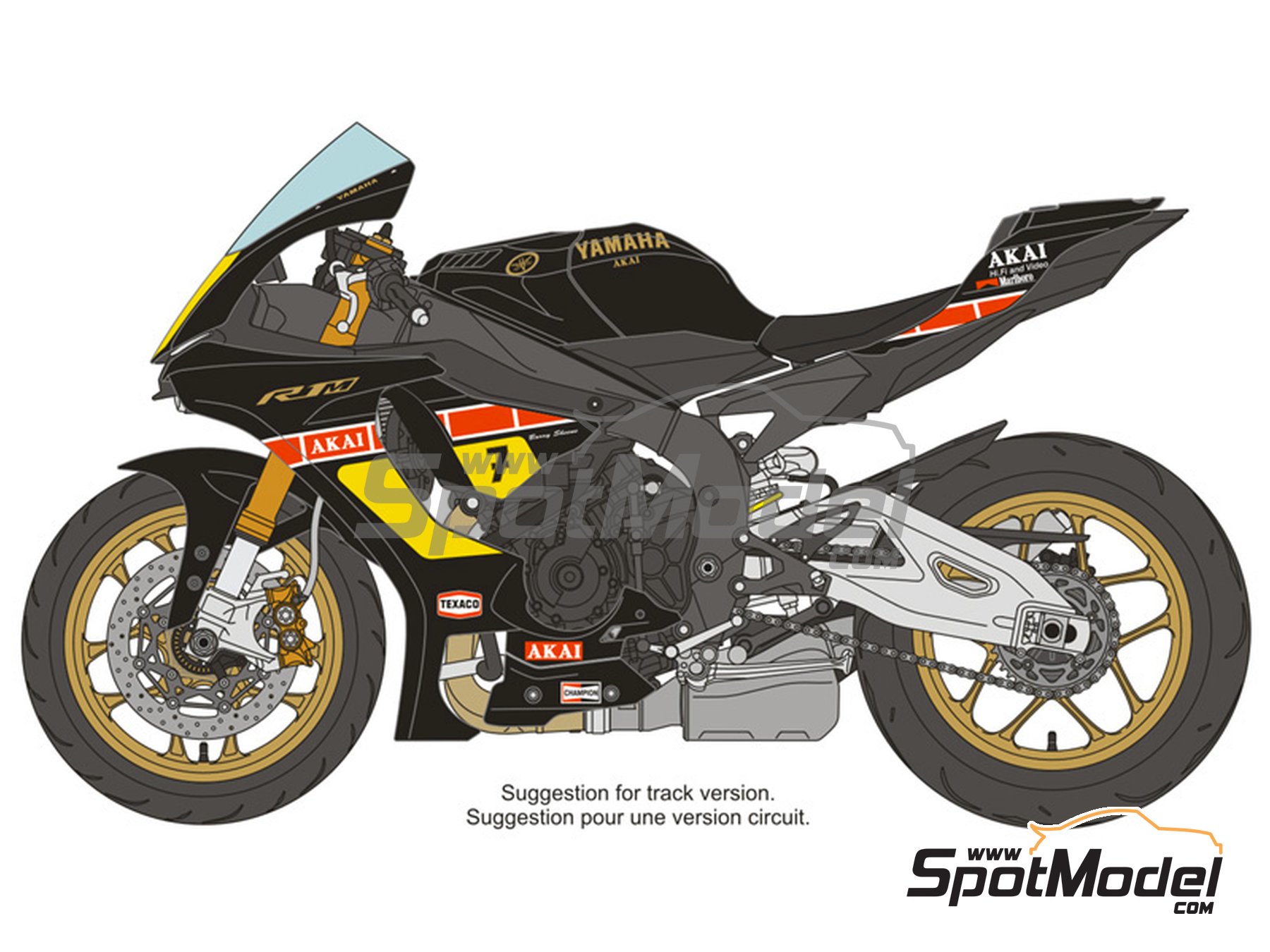Blue Stuff 12-022: Marking / livery 1/12 scale - Yamaha YZF-R1M Spirit ...