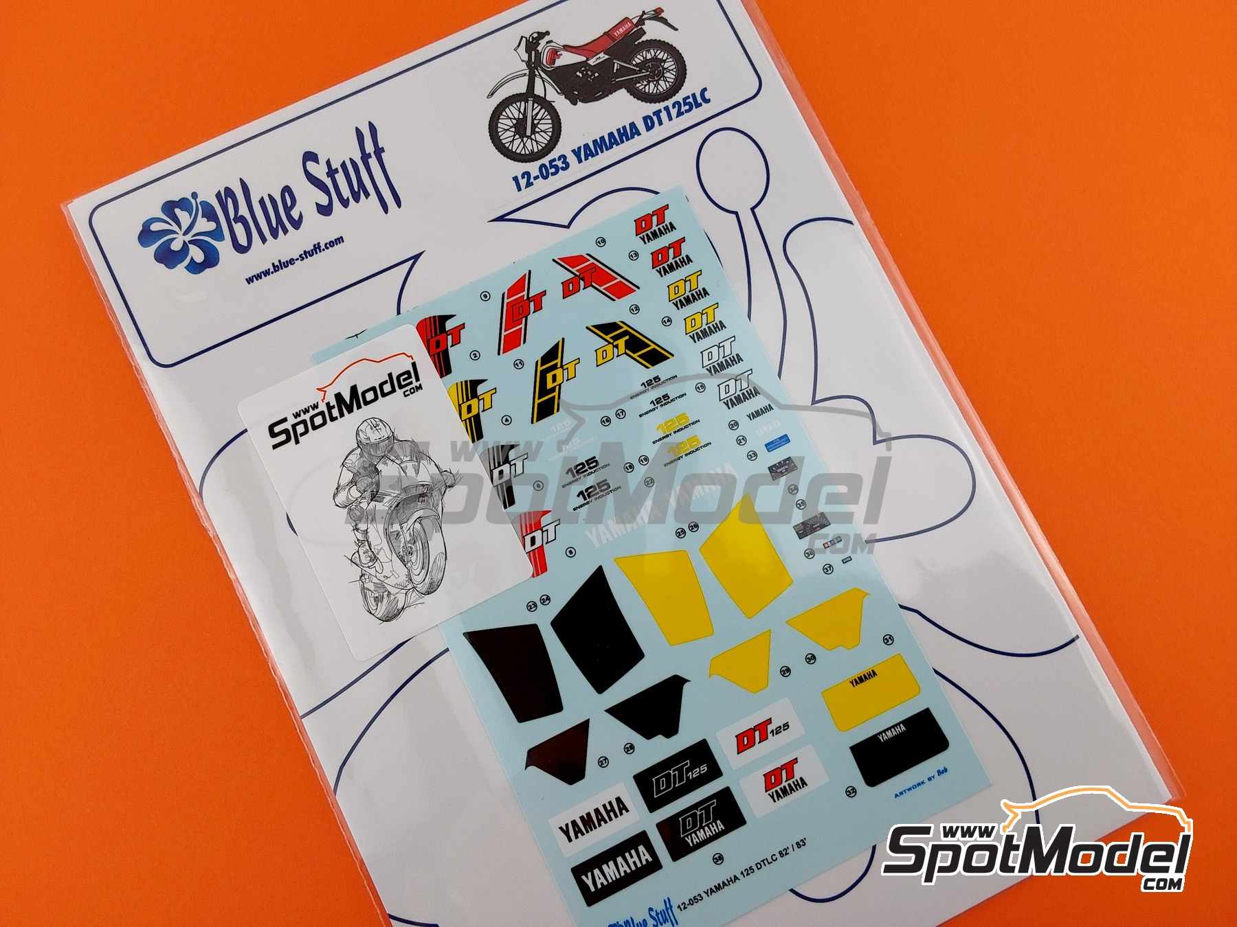 Blue Stuff 12-053: Marking / livery 1/12 scale - Yamaha DT125 LC 1982 ...