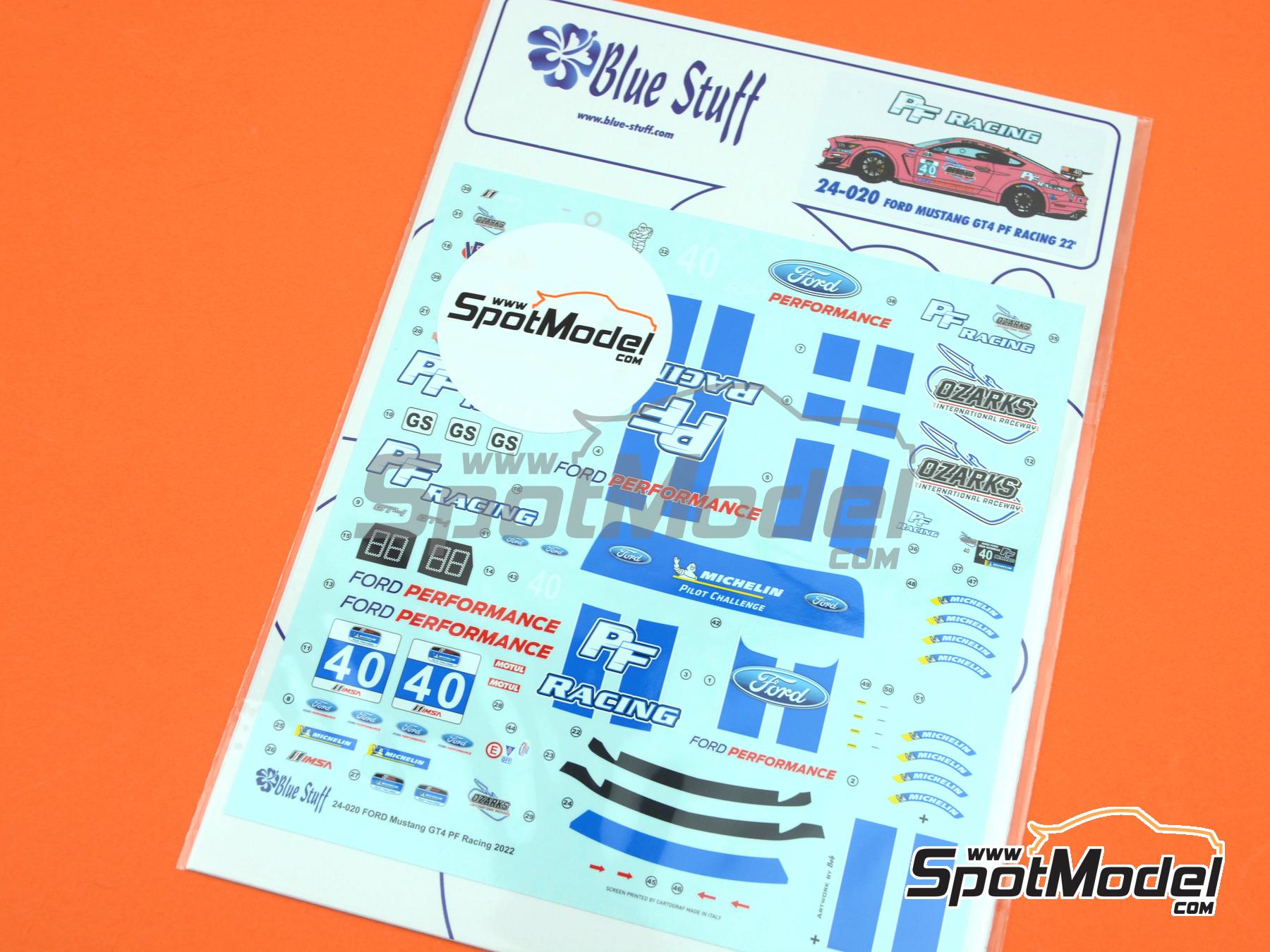 Blue Stuff 24-020: Marking / livery 1/24 scale - Ford Mustang GT4 PF ...
