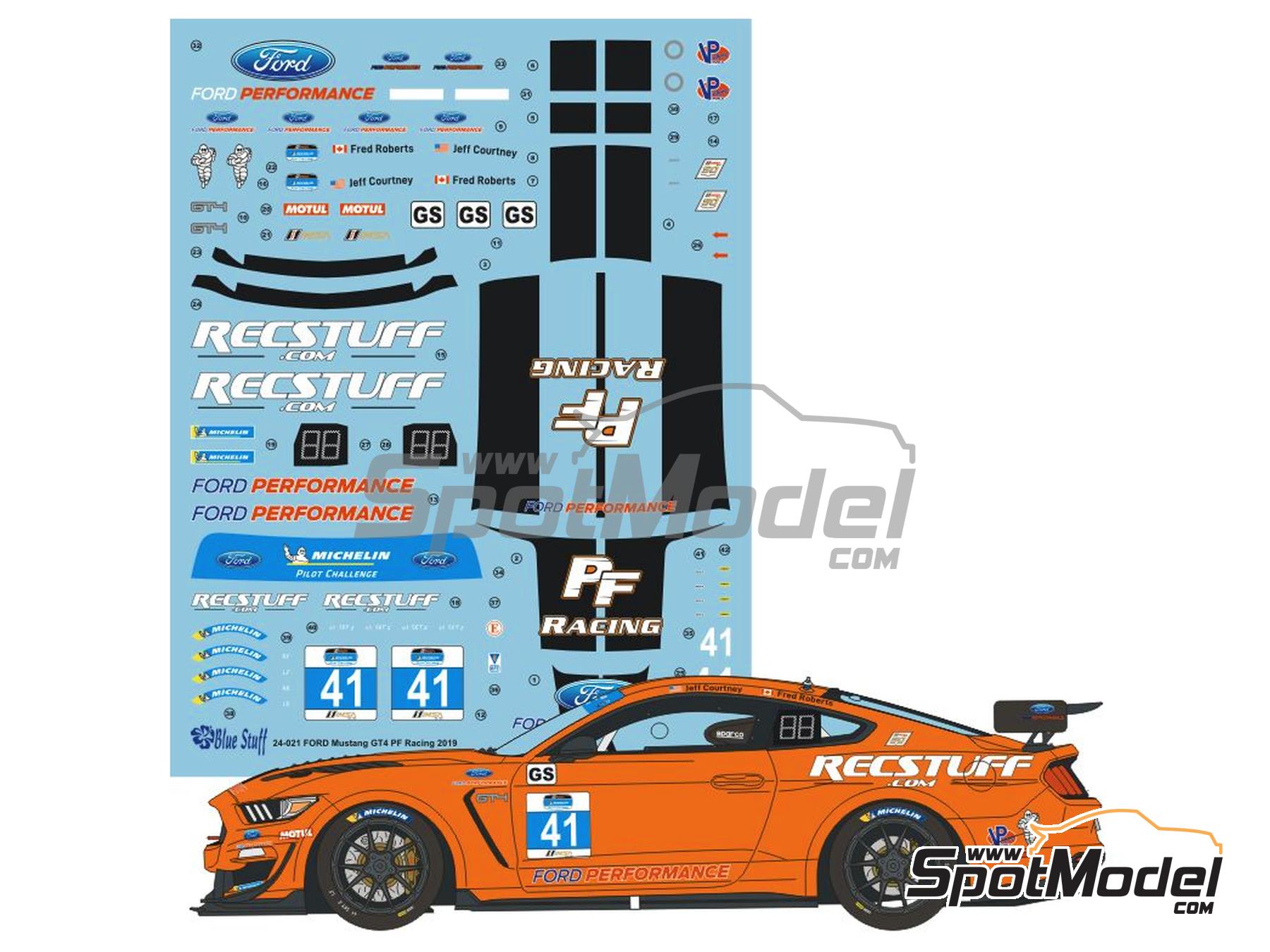 Blue Stuff 24-021: Marking / livery 1/24 scale - Ford Mustang GT4 PF ...