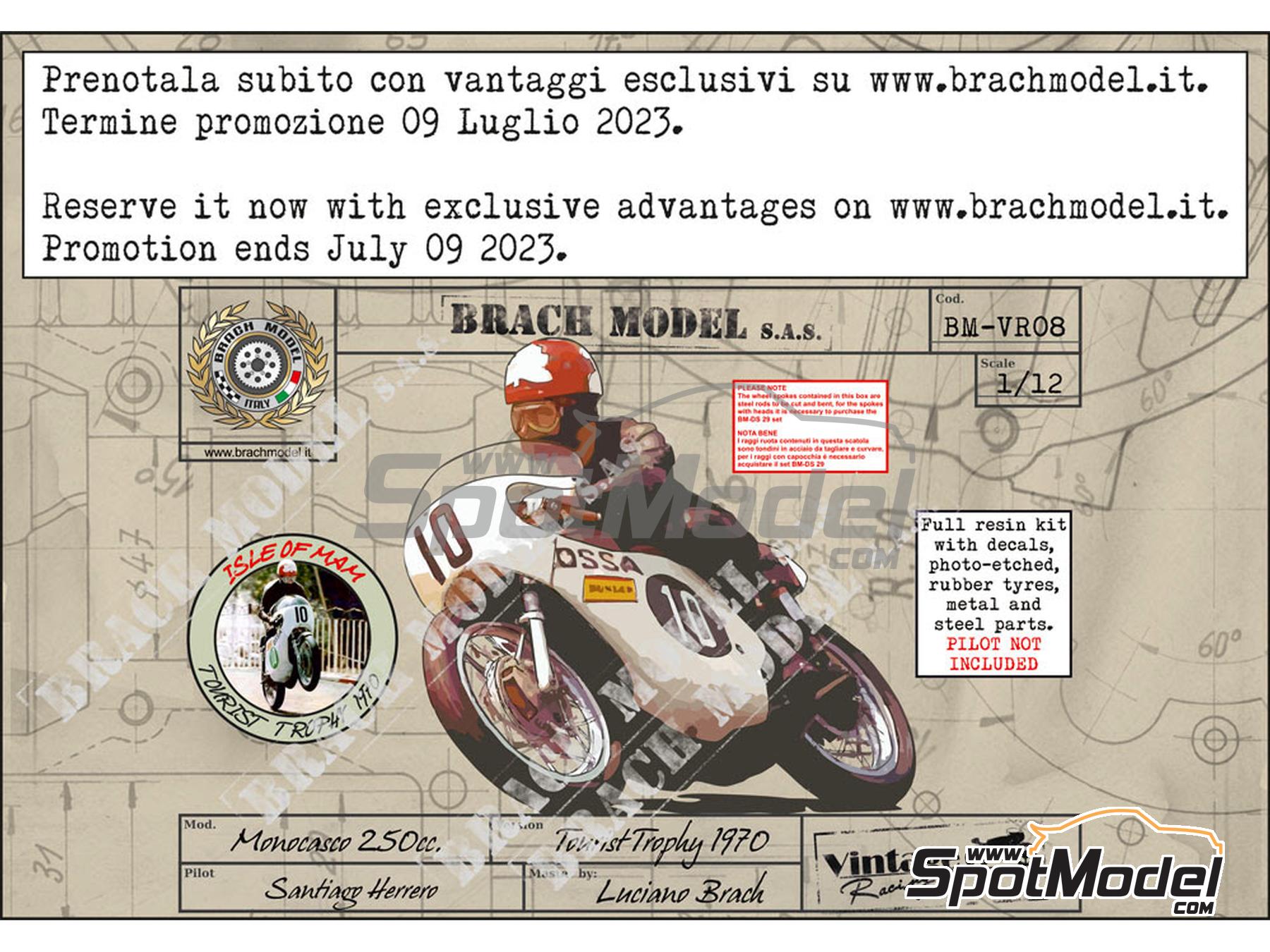 Brach Model BM-VR08: Motorbike scale model kit 1/12 scale - Ossa 250 ...