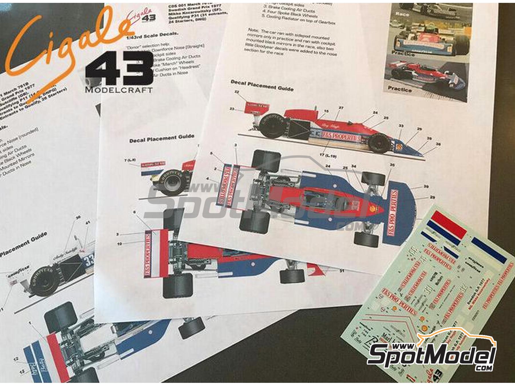 Cigale 43 Modelcraft CDS001: Marking / livery 1/43 scale - March Ford ...