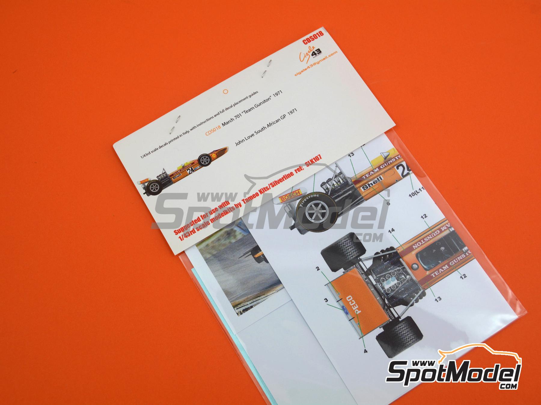 Cigale 43 Modelcraft CDS018: Marking / livery 1/43 scale - March Ford ...