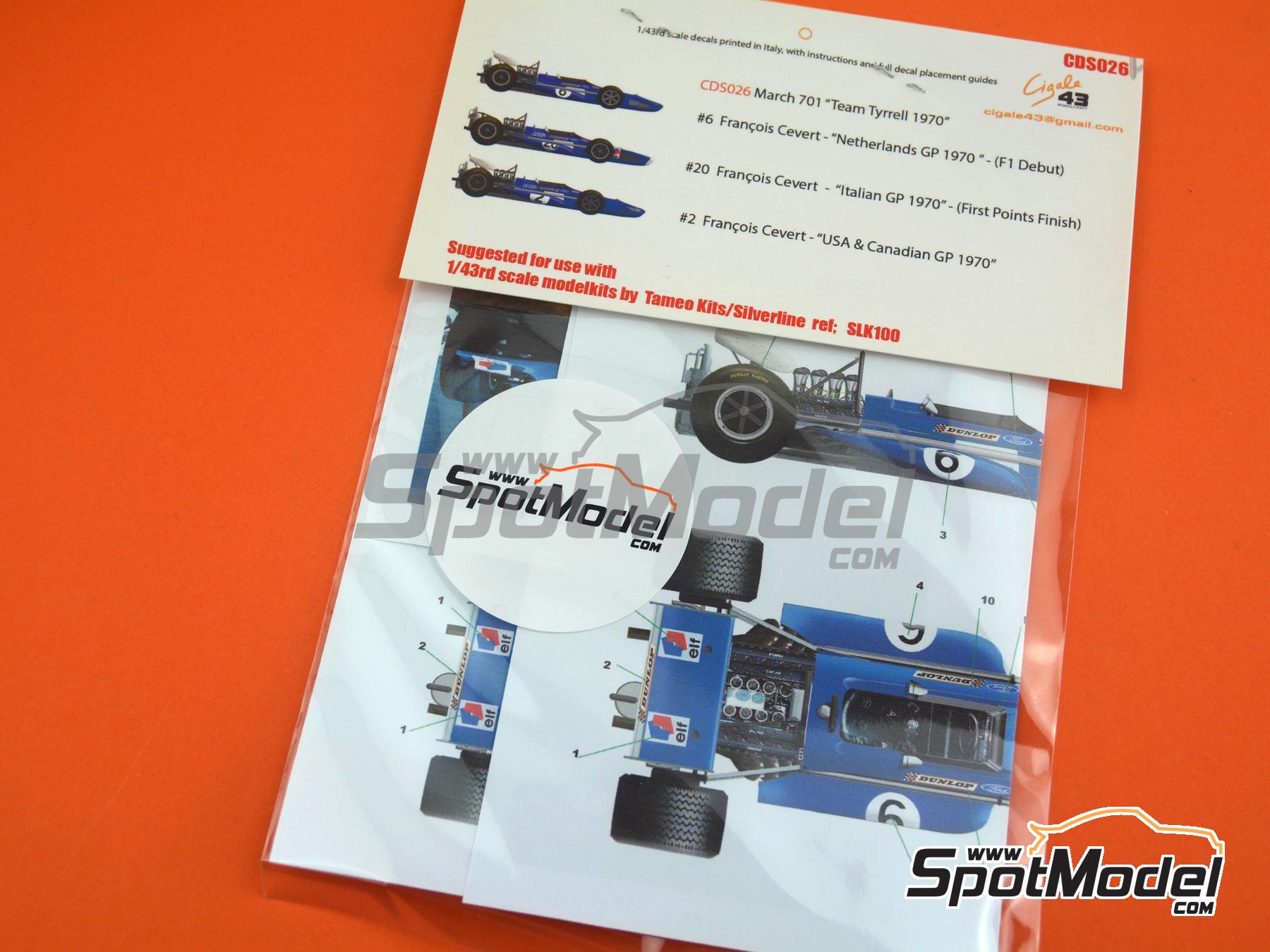 Cigale 43 Modelcraft CDS026: Marking / livery 1/43 scale - March Ford ...