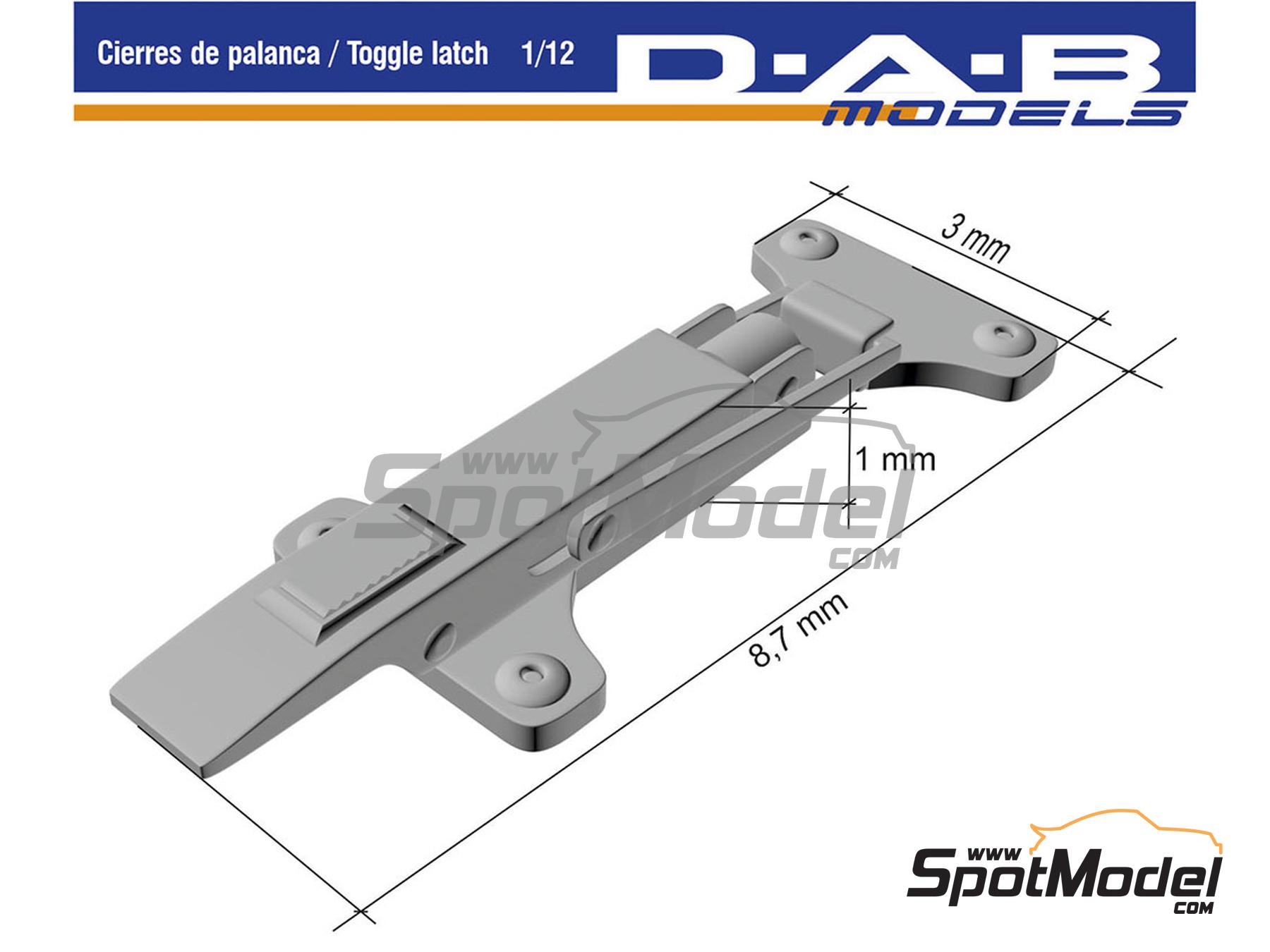 D.A.B. Models DAB12-015: Bonnet pins 1/12 scale - Toggle latch - 10 ...
