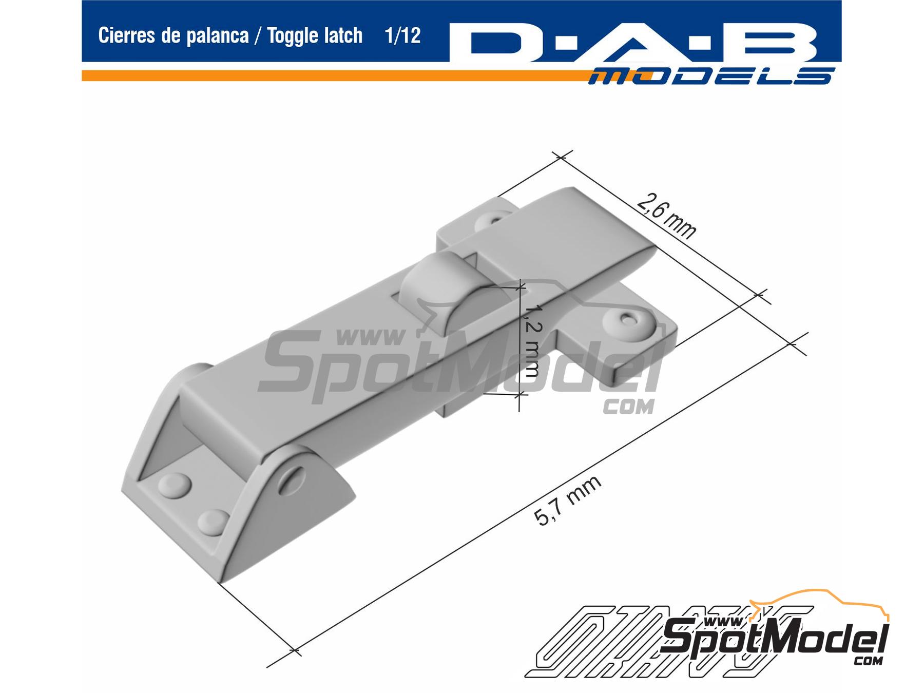 D.A.B. Models DAB12-018: Bonnet pins 1/12 scale - Toggle latch - 10 ...