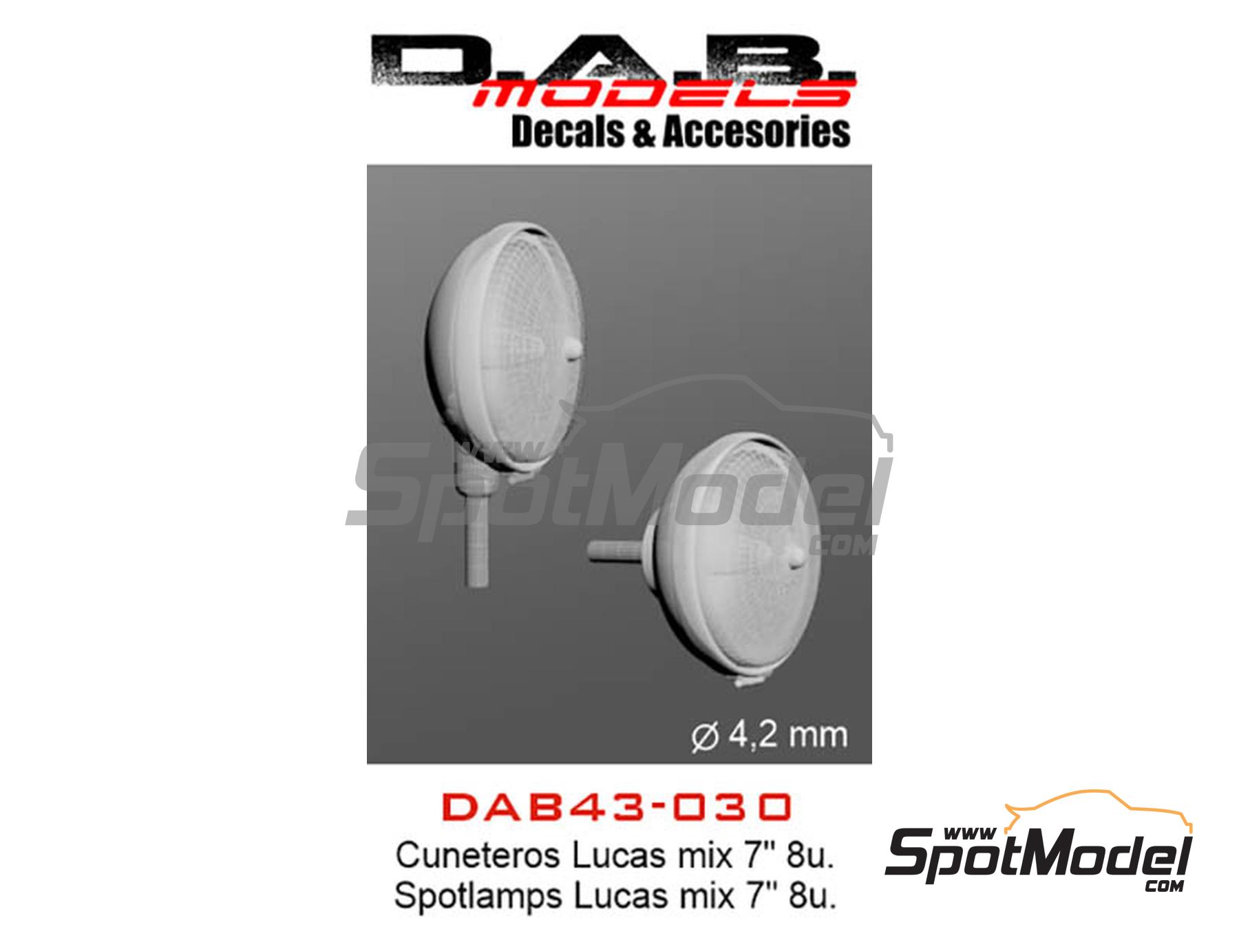 D.A.B. Models DAB43-030: Lights 1/43 scale - Lucas spotlamps 7 inches ...