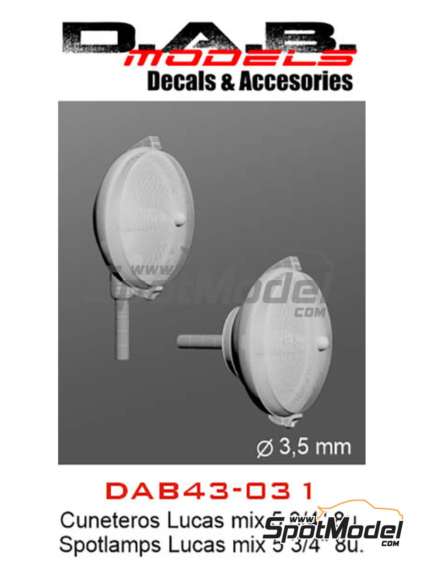 D.A.B. Models DAB43-031: Lights 1/43 scale - Lucas spotlamps 5 3/4 ...