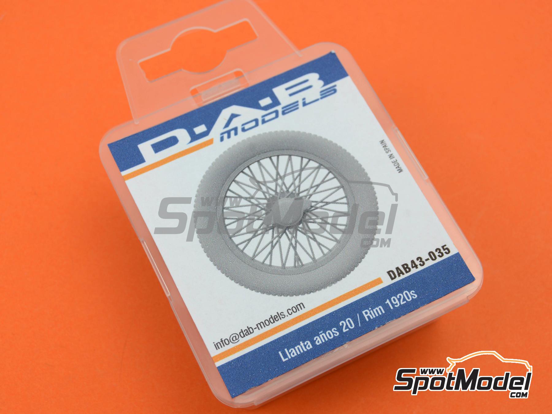D.A.B. Models DAB43-035: Rims and tyres set 1/43 scale - 1920s wire ...