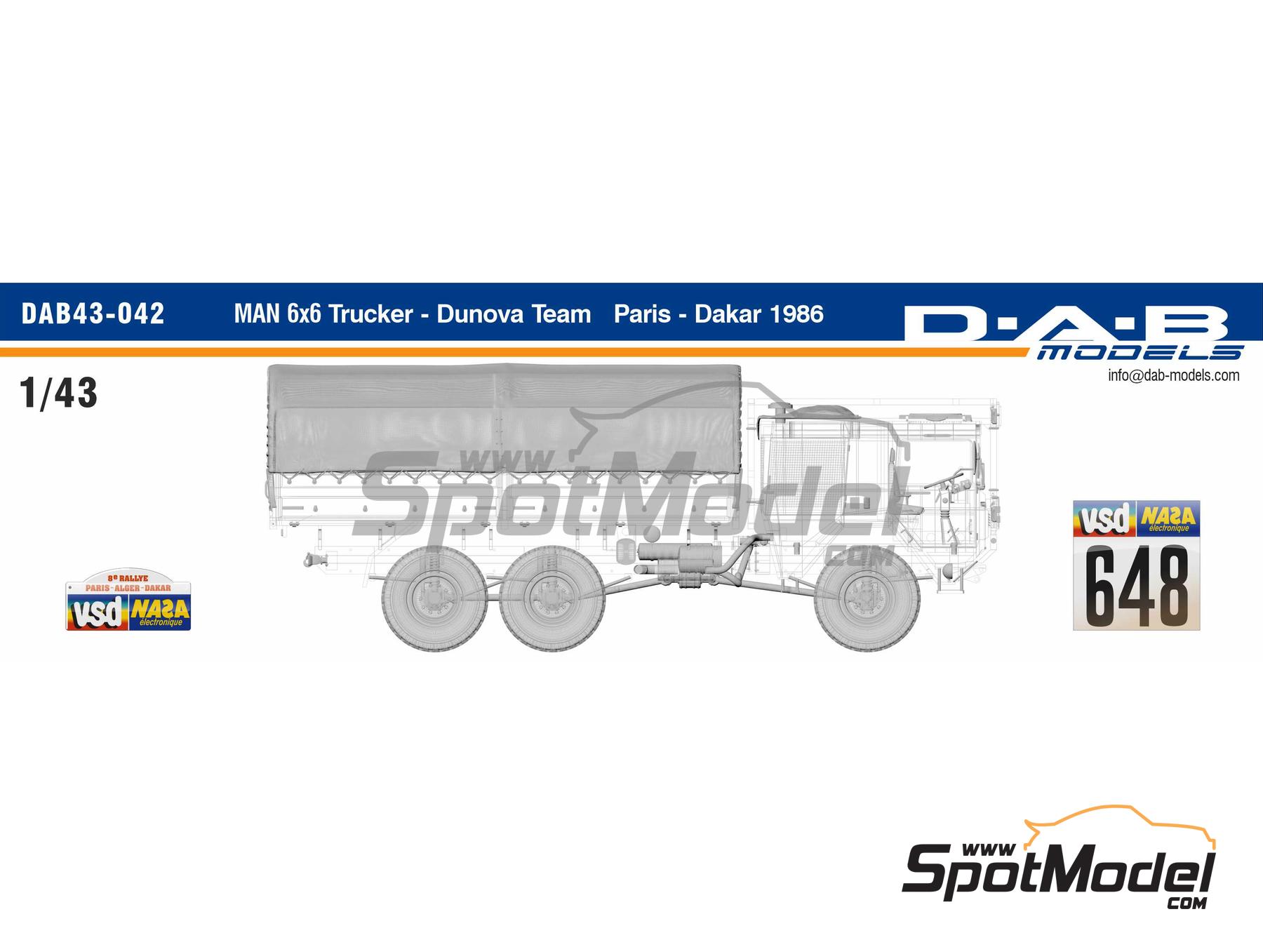D.A.B. Models DAB43-042: Truck scale model kit 1/43 scale - MAN 6x6 ...