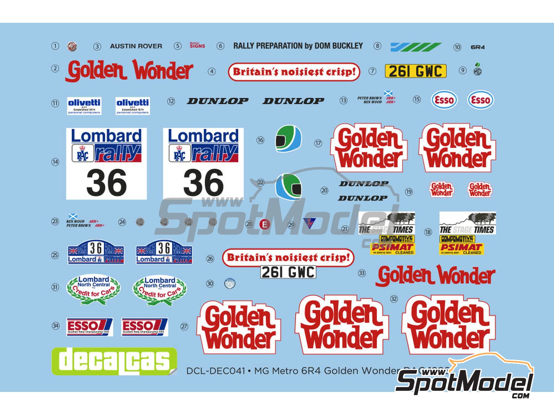 Decalcas DCL-DEC041: Marking / livery 1/24 scale - MG Metro 6r4 Group B ...