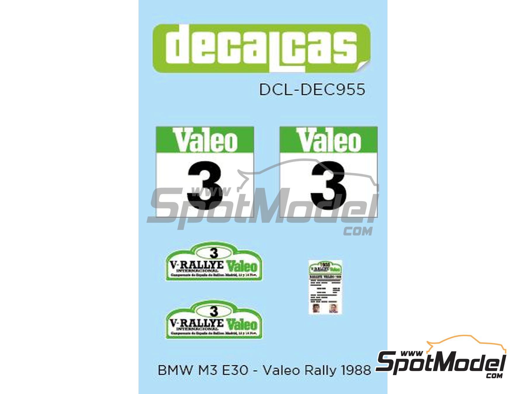 Decalcas DCL-DEC955: Marking / livery 1/24 scale - BMW M3 E30 Group A ...