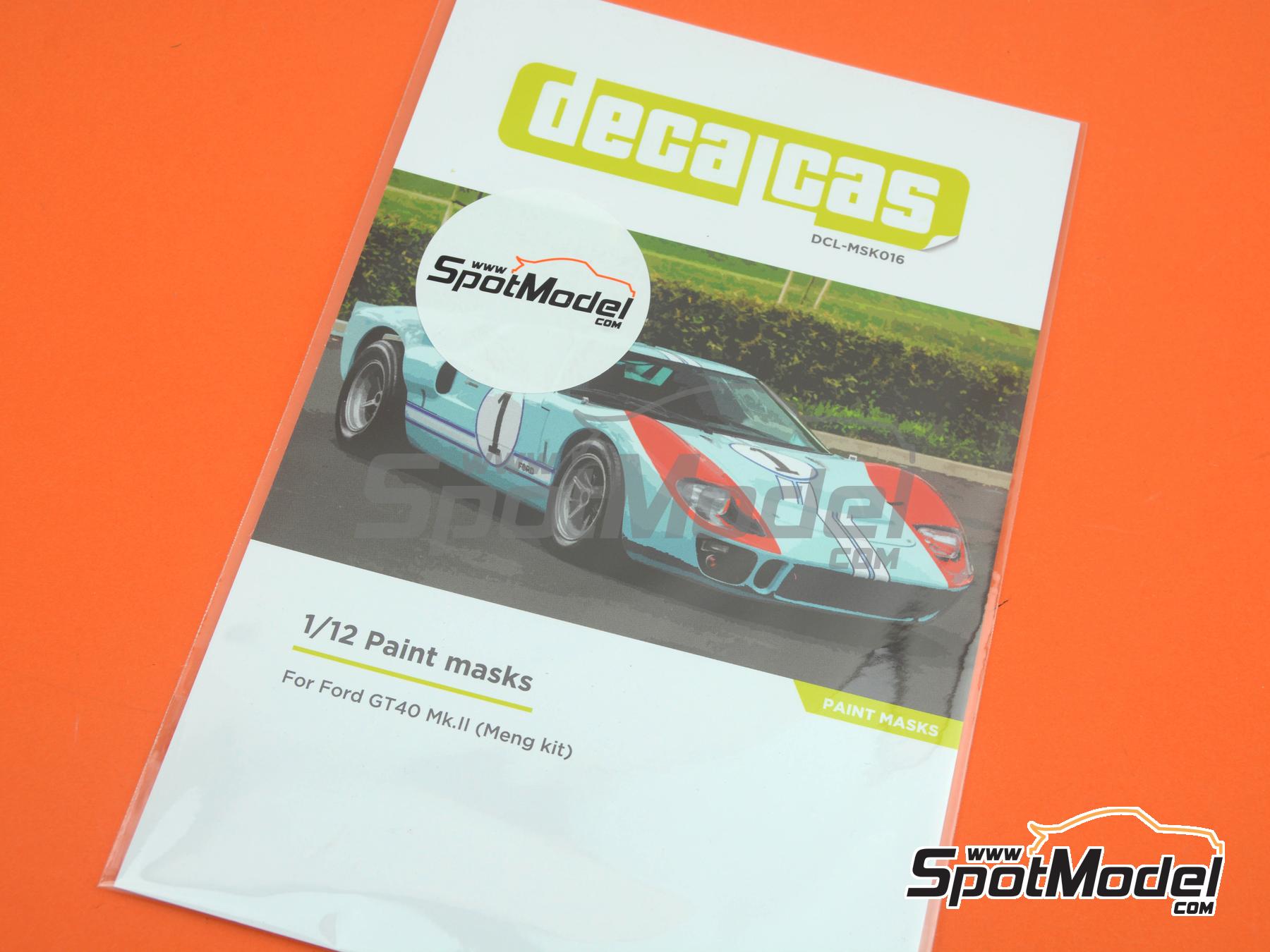 Decalcas DCL-MSK016: Masks 1/12 scale - Ford GT40 Mk II Shelby American ...