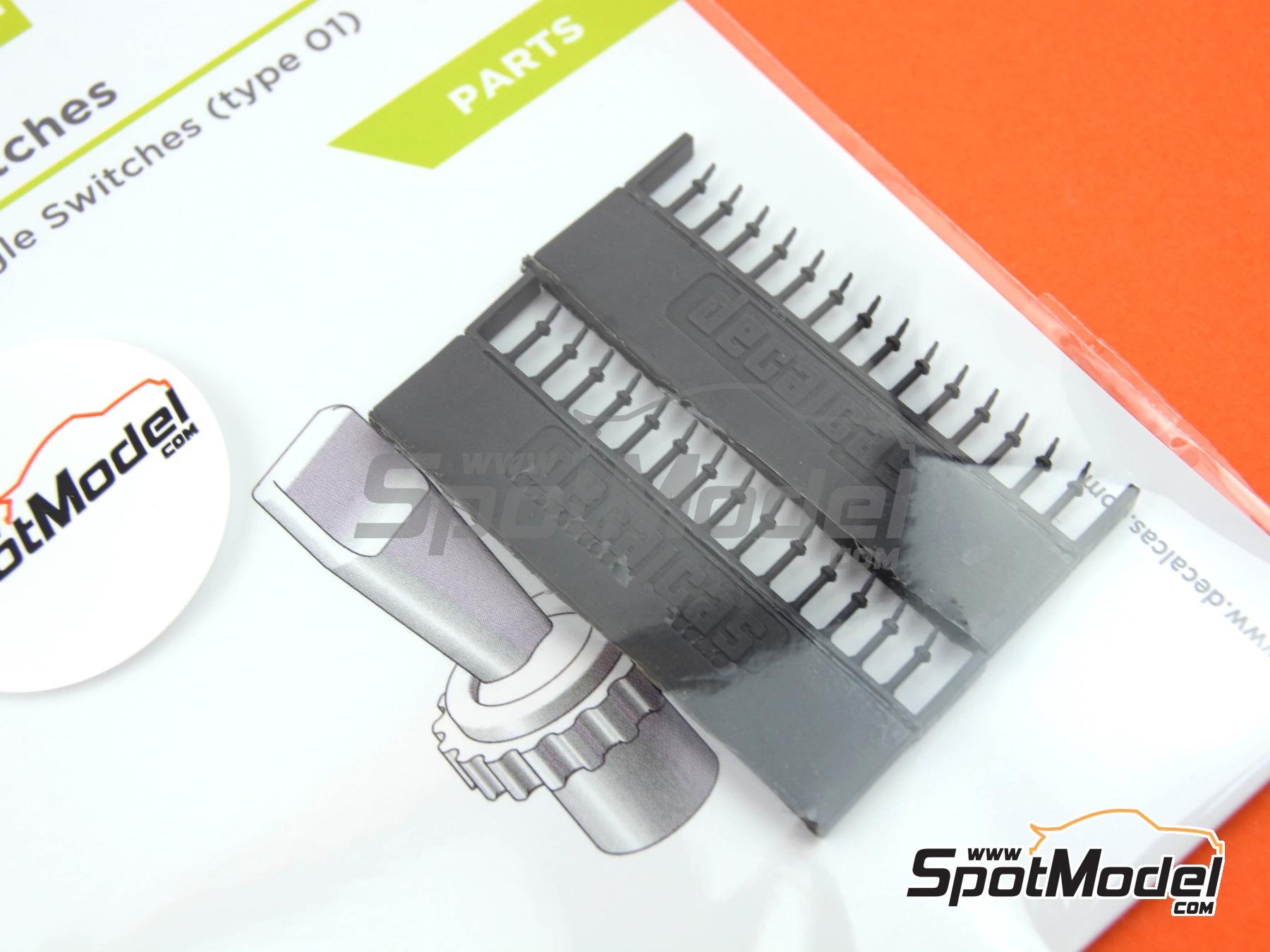 Decalcas DCL-PAR057: Detail 1/12 scale - Flat toggle switches - Type 1 - 28 units (ref. DCL ...