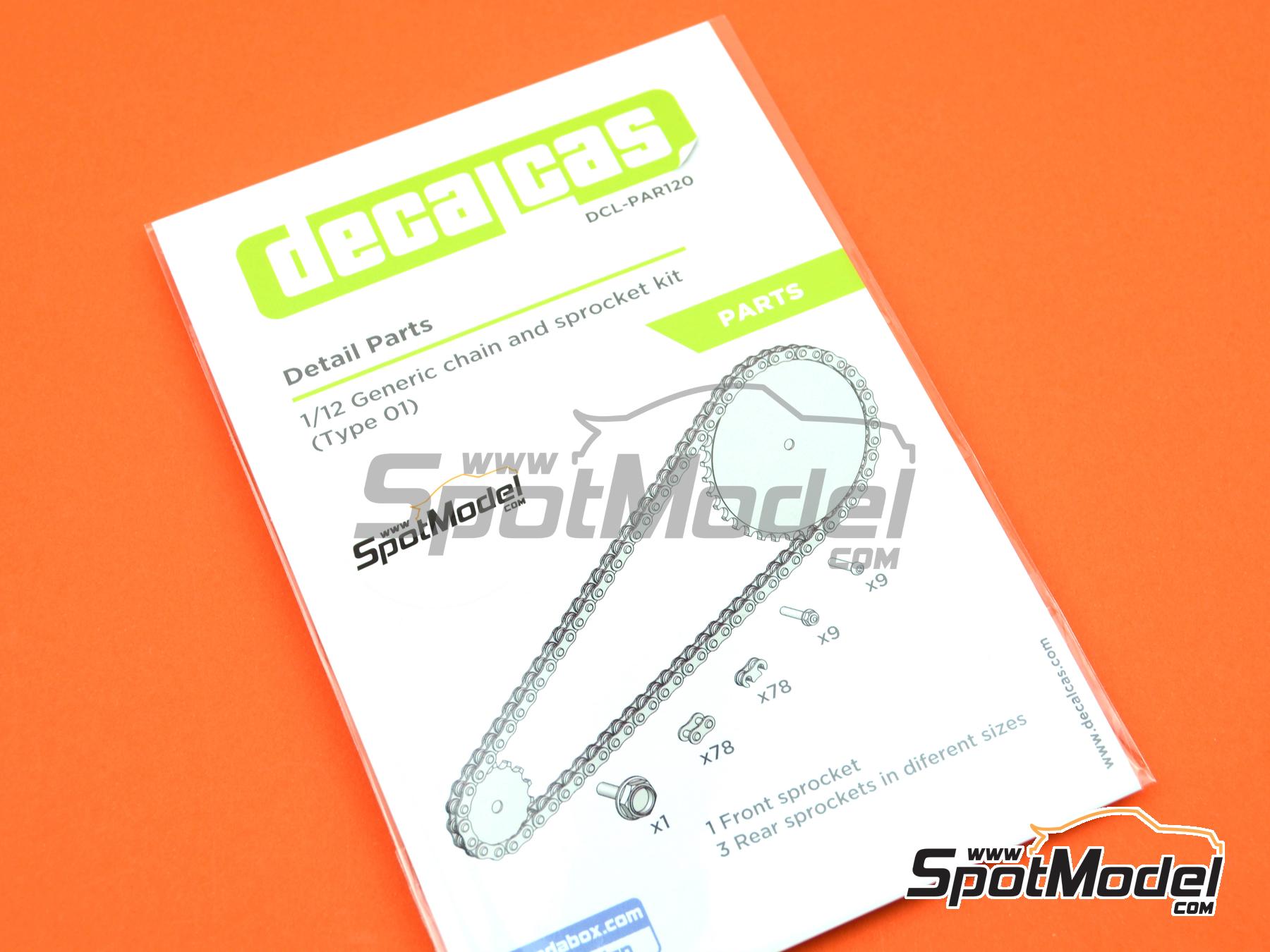 Decalcas DCL-PAR120: Chain set 1/12 scale - Generic chain and sprocket ...