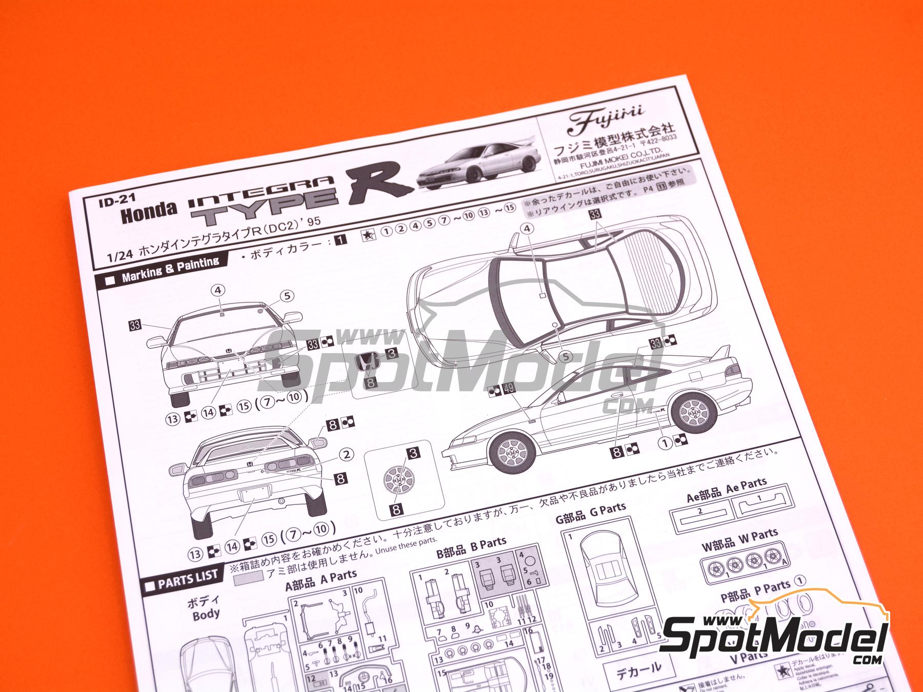 Fujimi 04709: Car scale model kit 1/24 scale - Honda Integra Type R ...