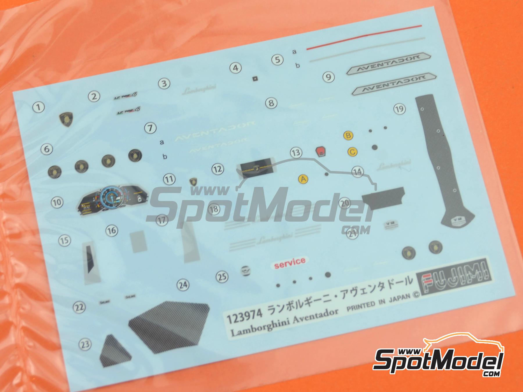 Fujimi 123974: Car scale model kit 1/24 scale - Lamborghini Aventador ...