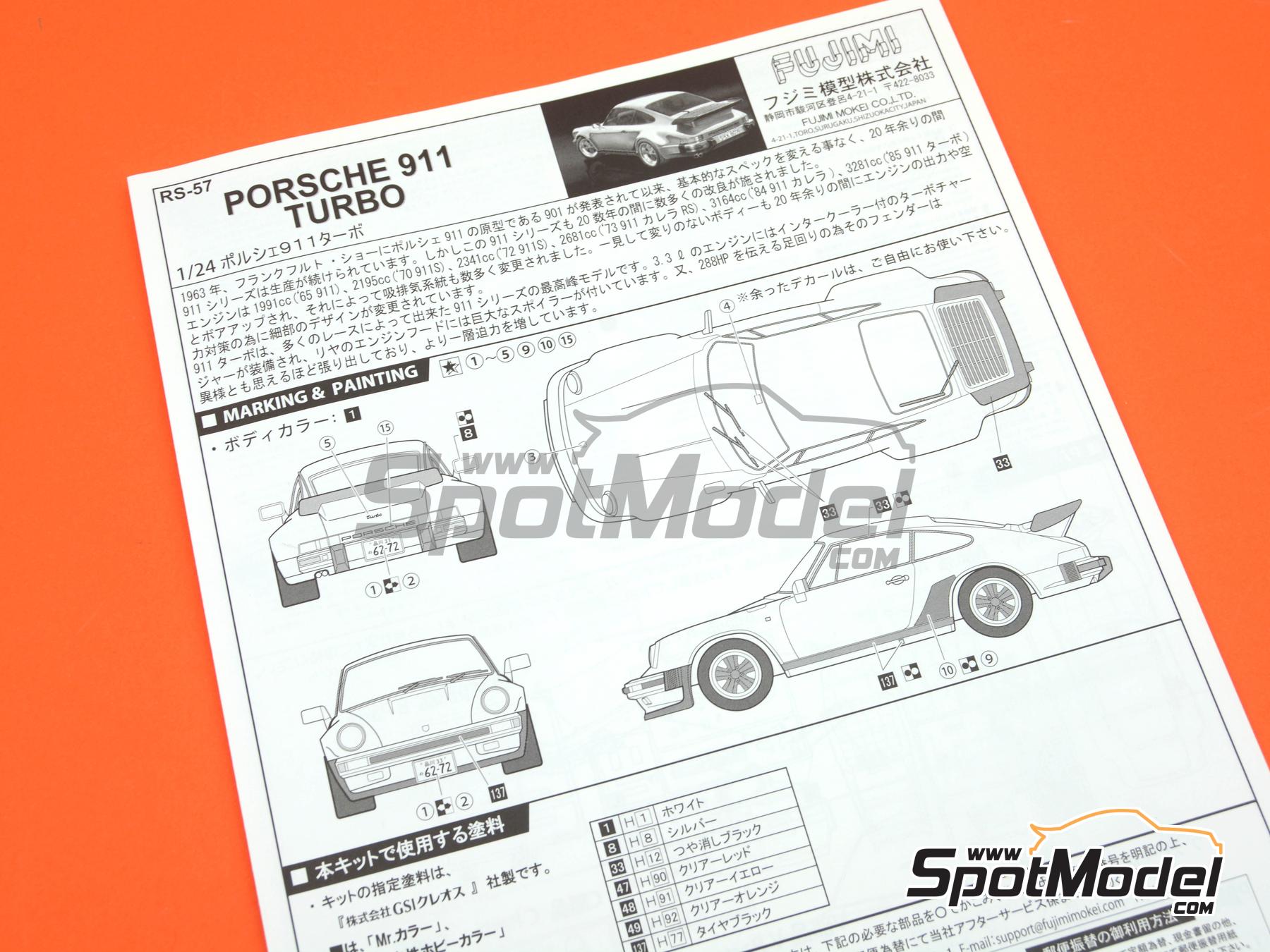 Fujimi 12685: Car scale model kit 1/24 scale - Porsche 911 930 Turbo ...