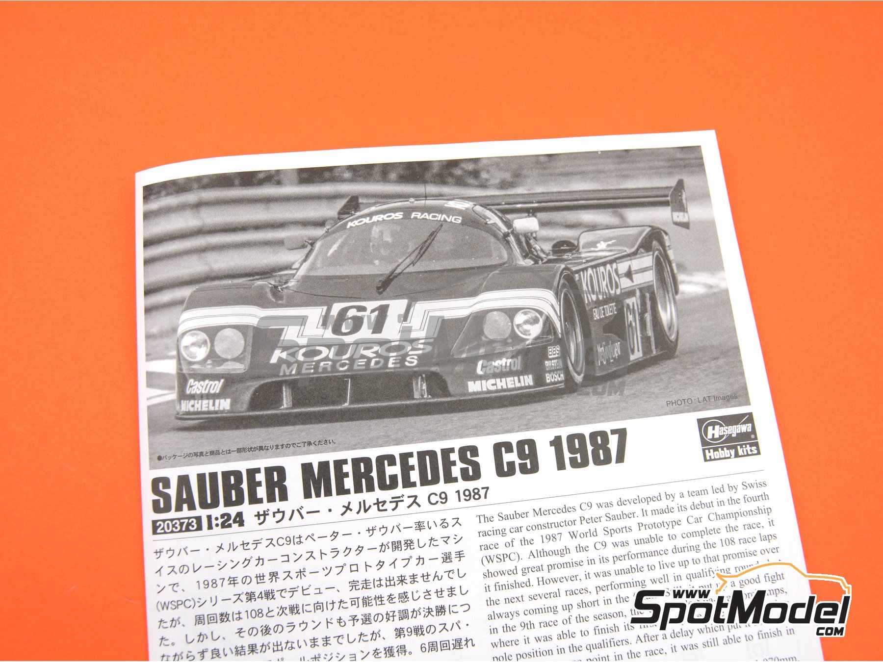 Hasegawa 20753: Car scale model kit 1/24 scale - Sauber Mercedes C9 ...