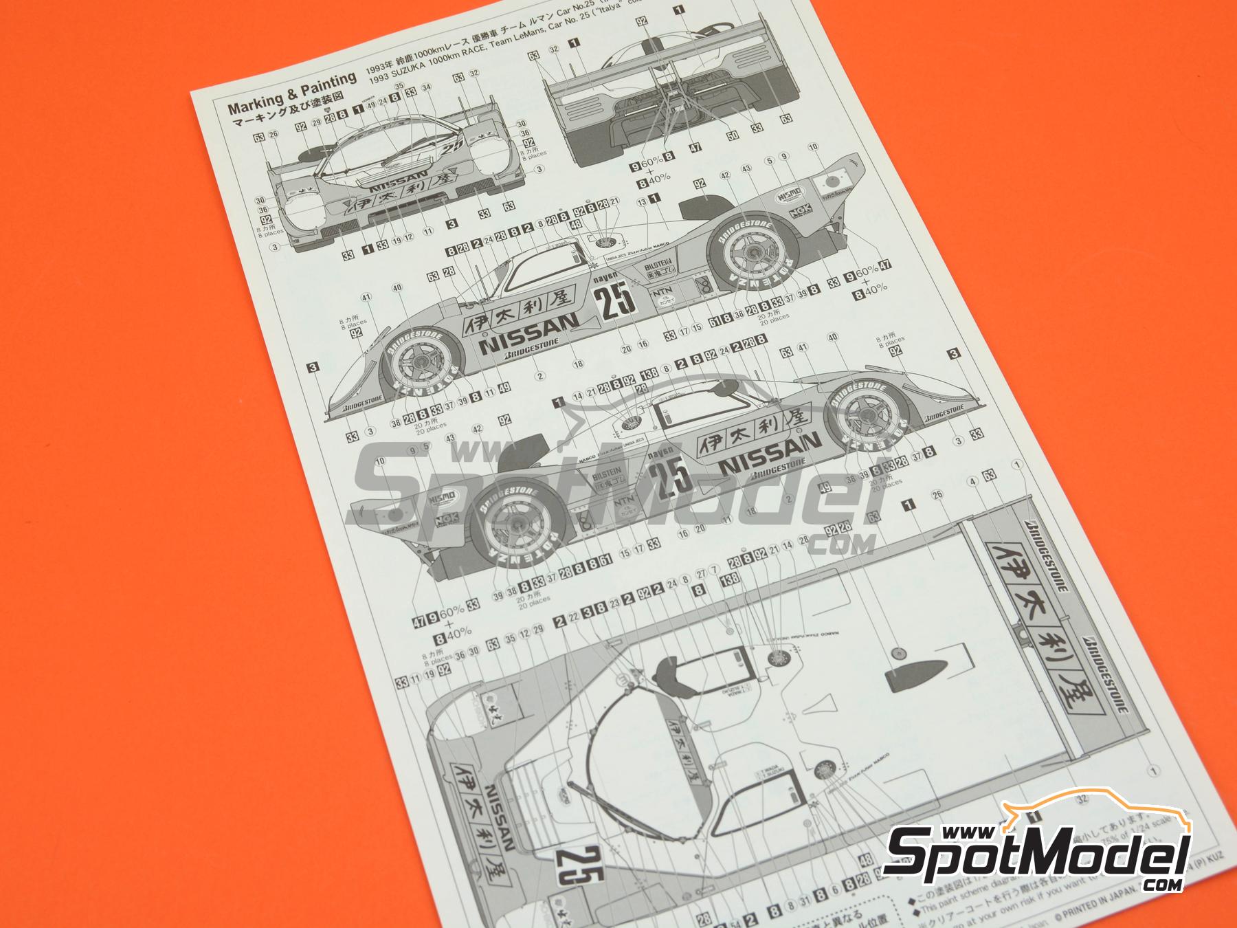 Hasegawa 20474: Car scale model kit 1/24 scale - Nissan R92CP sponsored ...